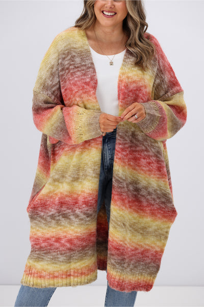 Leoni Asaka Longline Cardigan Blush Shine On Nz