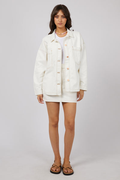 All About Eve Coco Denim Shacket Vintage White | Shine On NZ