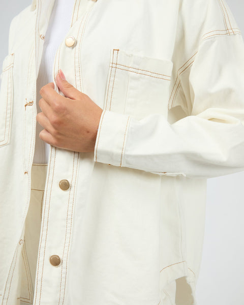 All About Eve Coco Denim Shacket Vintage White | Shine On NZ