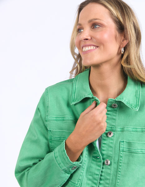 Elm Hazel Denim Jacket Greenbriar | Shine On NZ