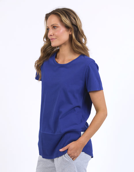 Elm Rib S/S Tee Deep Blue | Shine On NZ