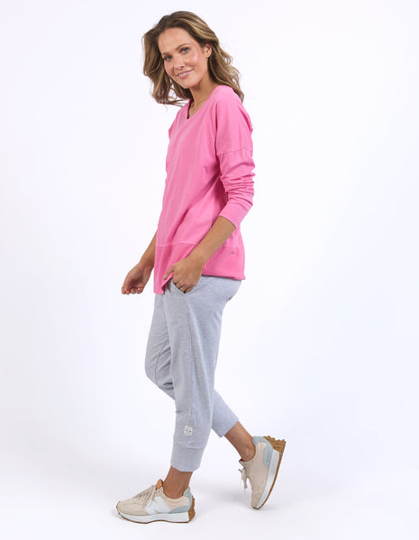 Elm Rib L/S Tee Pink Geranium | Shine On NZ