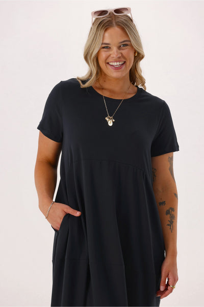 Elm Diana S/S Dress Black | Shine On NZ