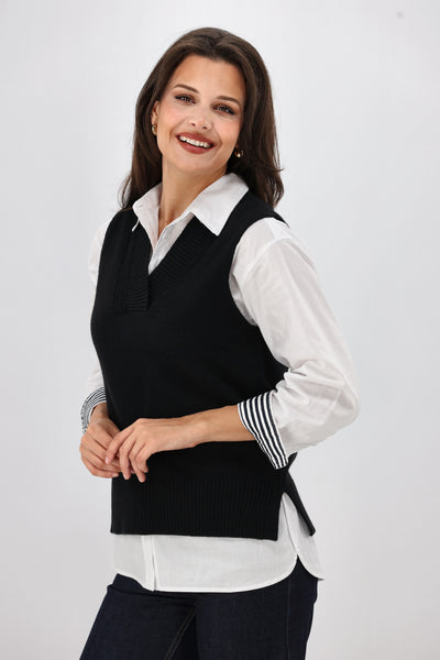 Shine On Label Elise Knitted Vest Black | Shine On NZ