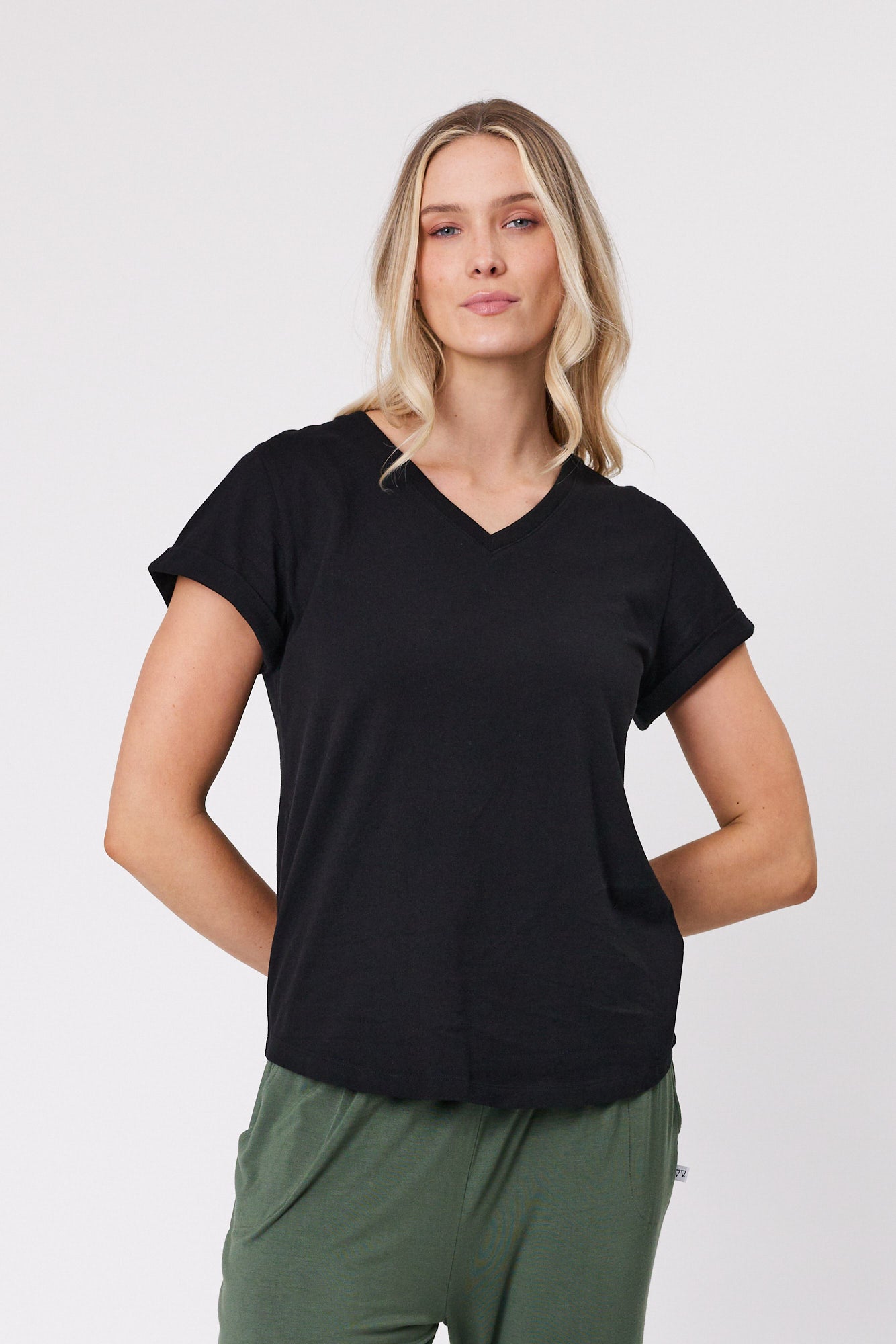 Shine On Essentials V Tee Black | Shine On NZ