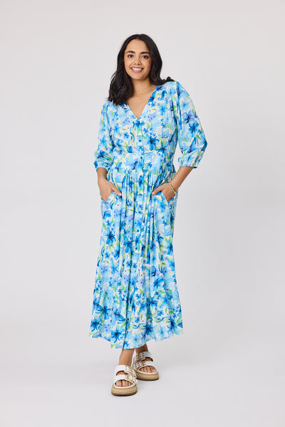 Sunday Boho Bella Floral Maxi Dress Blue | Shine On NZ