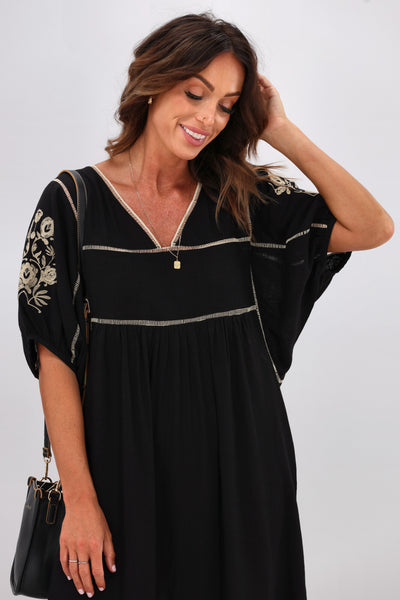 Shine On Label Talullah Dress Black Natural | Shine On NZ