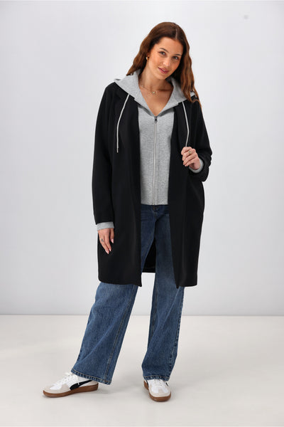 Shine On Label Unity Jacket with Detachable Hood & Zip Insert Black wi ...