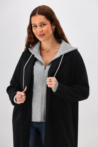 Shine On Label Unity Jacket with Detachable Hood & Zip Insert Black wi ...