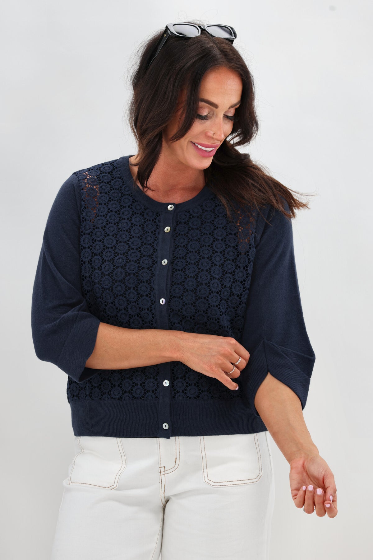 Sunday Boho Salma Lace Cardigan Navy | Shine On NZ